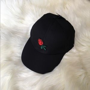 Accessories | Nwt Embroidered Red Rose Hat | Poshmark